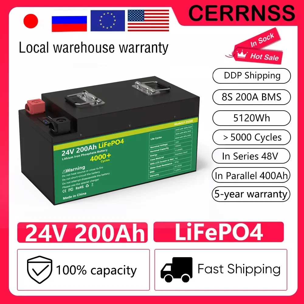 24V-200AH-LiFePO4-Battery-Pack-300Ah-Lithium-Solar-Battery-Grand-A ...
