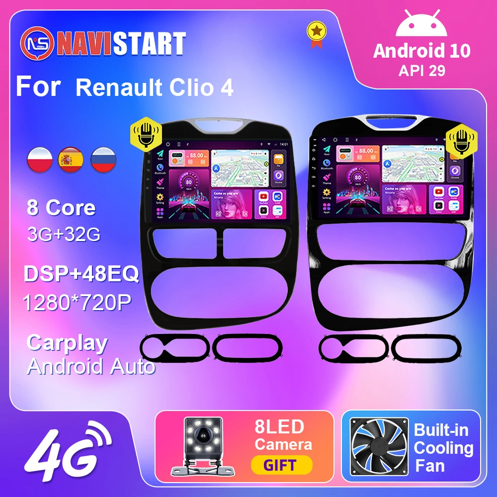 NAVISTART Android 10.0 Car Radio For Renault Clio 4 2014 2018 AT MT GPS ...