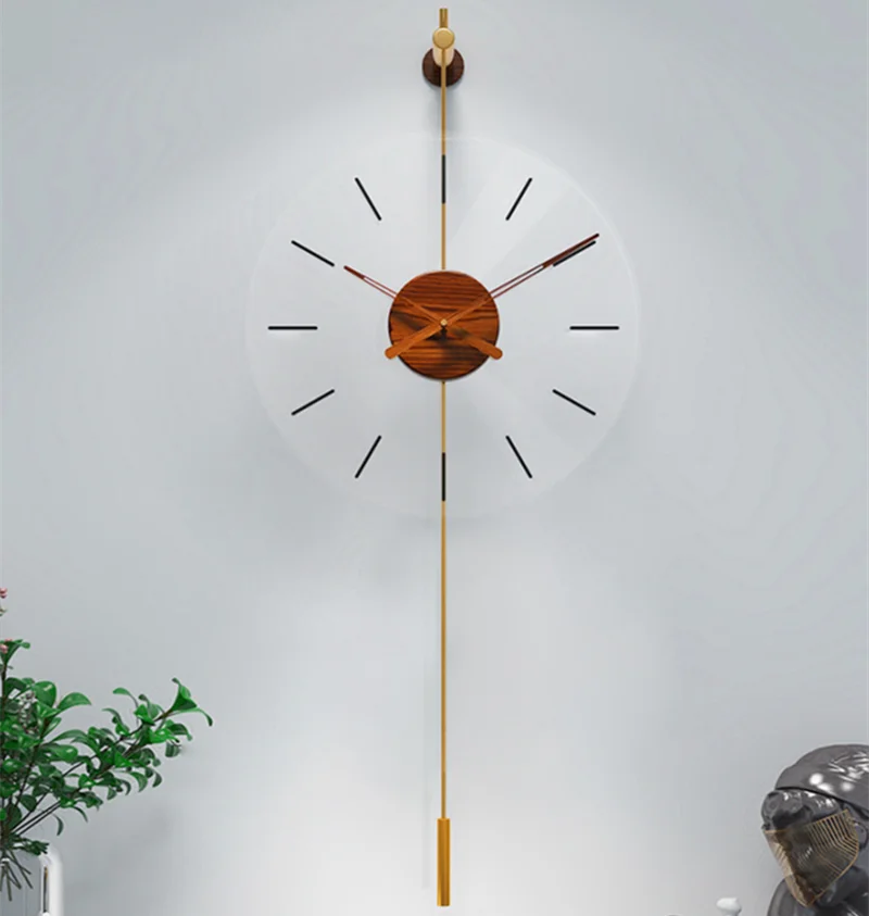 Modern Nordic Metal Mute Clocks Simple Kitchen Living Room Background ...