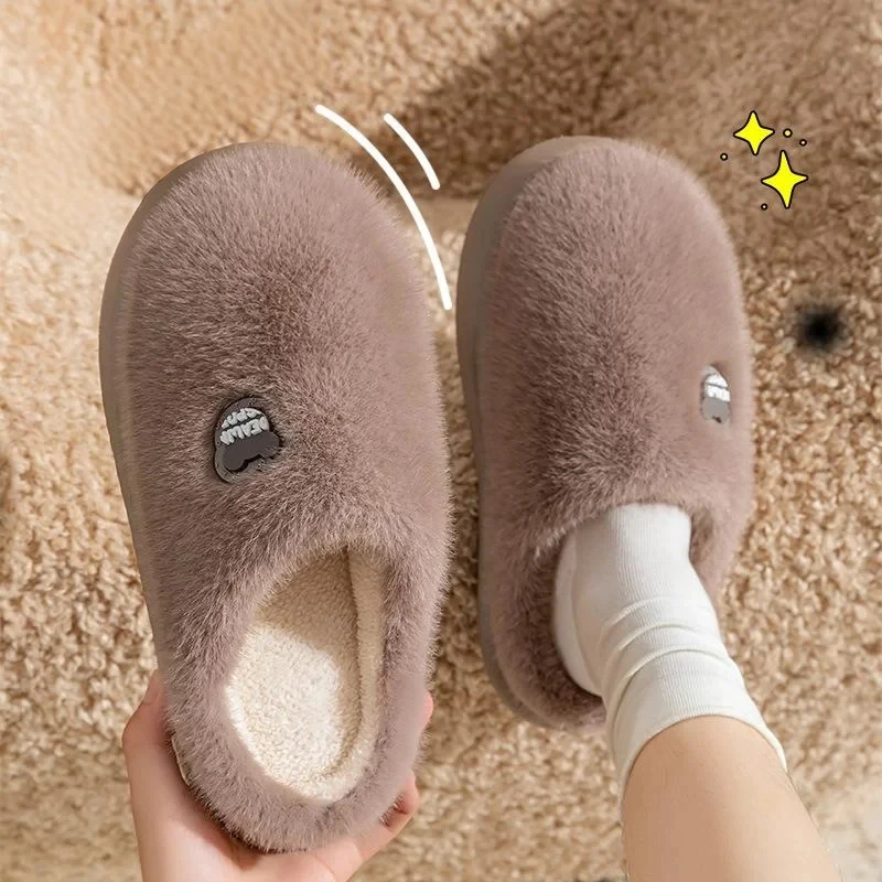 Winter Plush Couple Slippers for Men & Women Ultra Soft Memory Foam ...