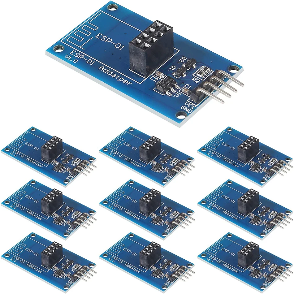 10pcs-ESP8266-Serial-Wi-Fi-Wireless-ESP-01-Adapter-Module-3-3V-5V ...