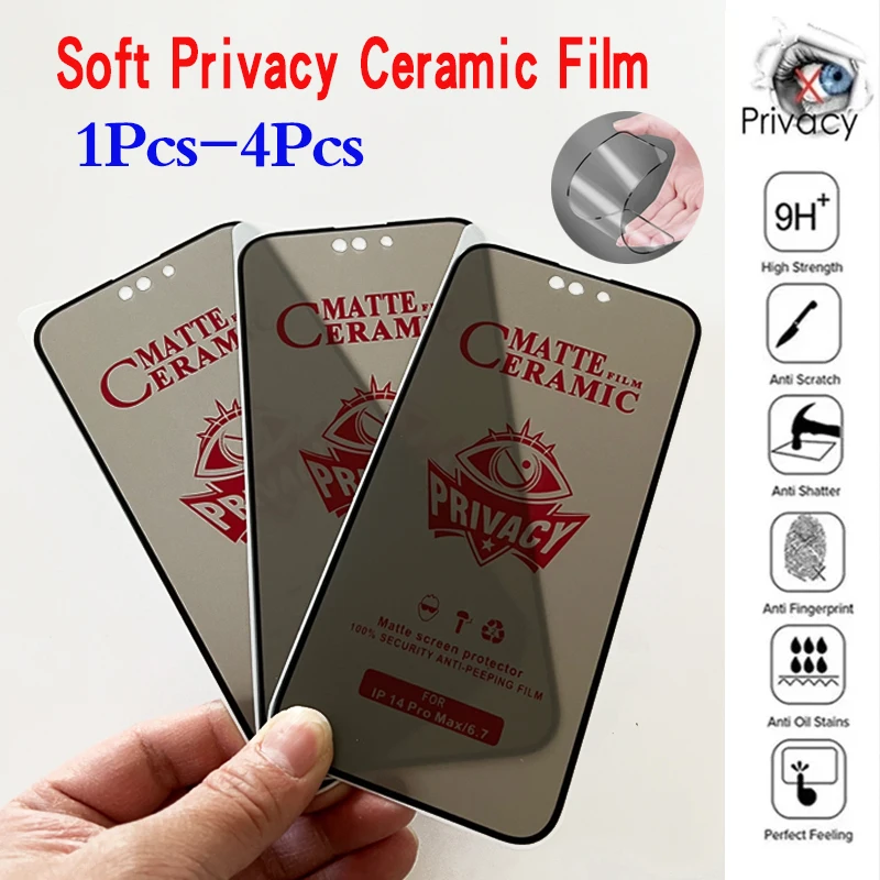 1-4Pcs-Matte-Ceramic-Soft-Privacy-Screen-Protectors-For-IPhone-11-13-12 ...