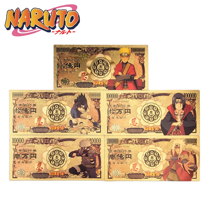 Anime-Naruto-Gold-Commemorative-Banknote-Sasuke-Figure-Collectible ...