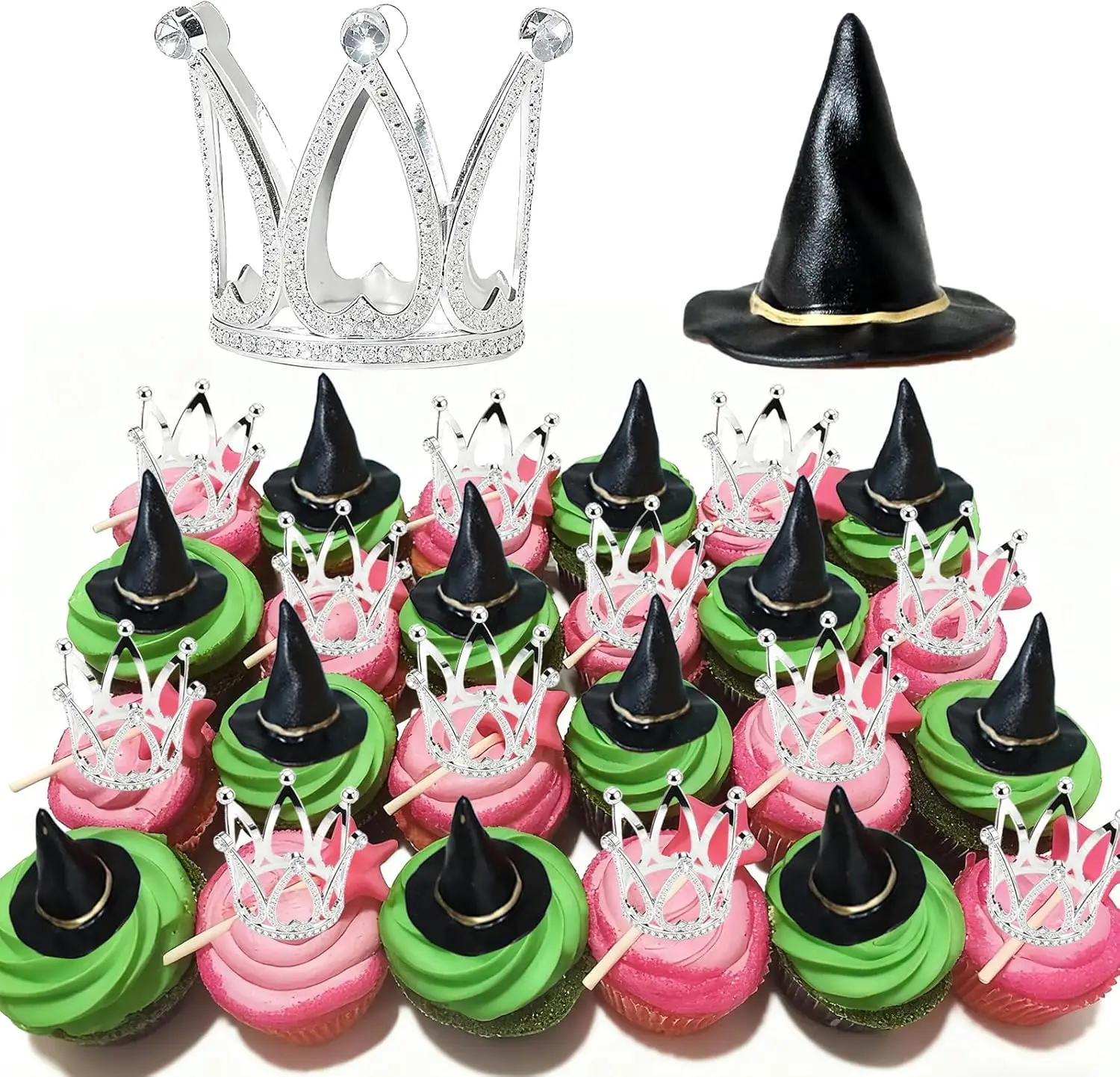 Adornos para magdalenas malvados, sombrero de bruja y corona para tarta ...