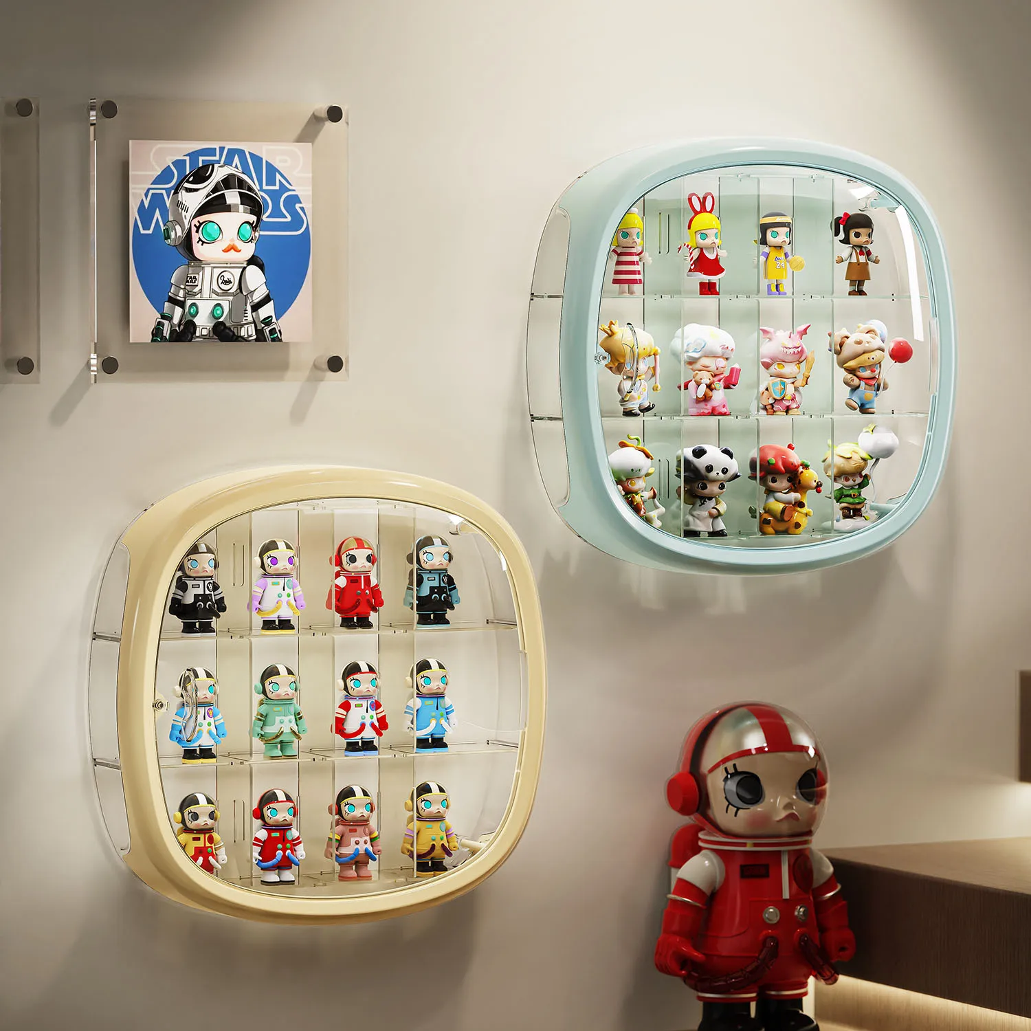 Space Capsule Blind Box Model Storage Display With Light For Pop Doll ...