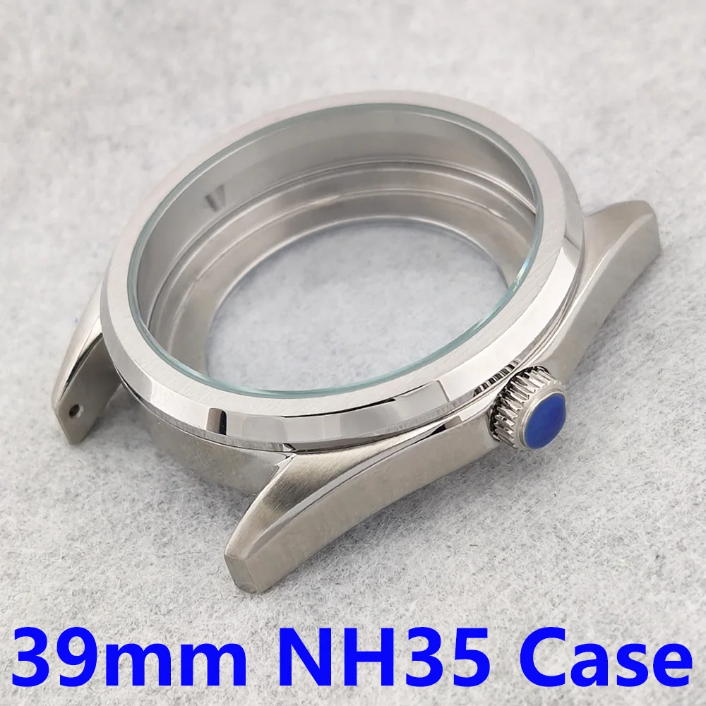 39mm-Watch-Case-NH35-Case-Silver-316L-Solid-Stainless-Steel-Case-Sapphire-Glass-Waterproof-Case ...