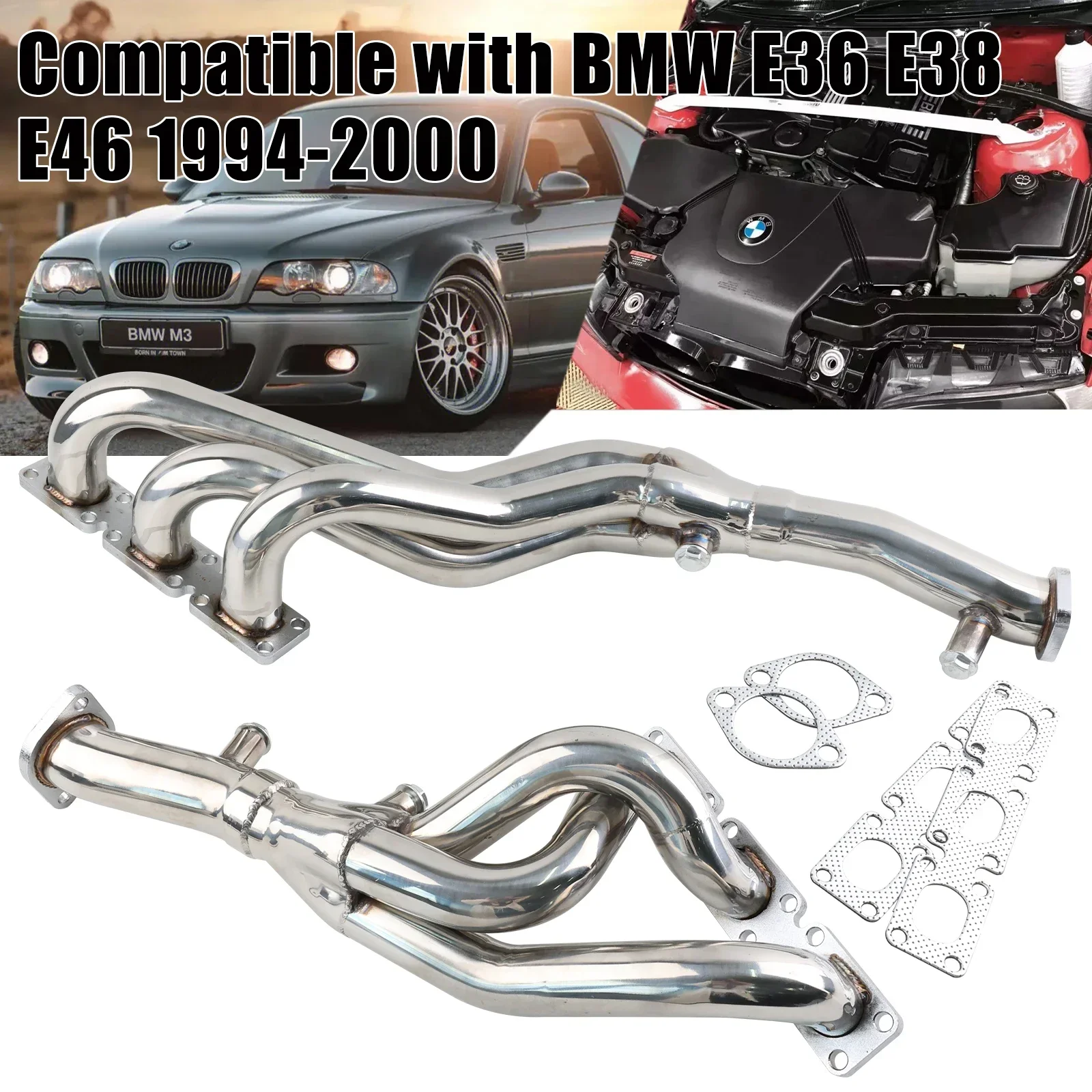 Stainless-Steel-Exhaust-Manifold-Header-For-BMW-E46-325i-tailpipe ...