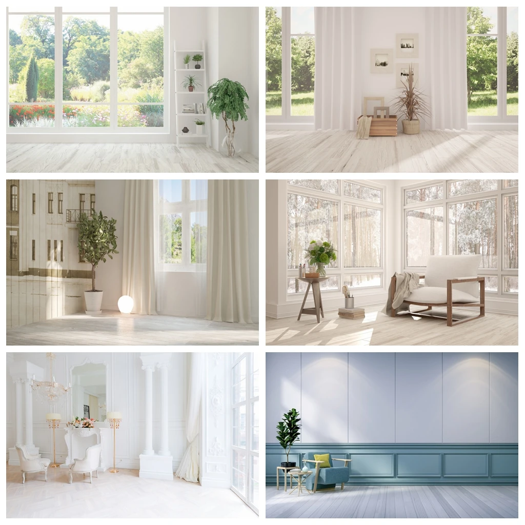 Laeacco Jendela Rumah Mural Dinding Kayu Lantai Tirai Bayi Anak ...