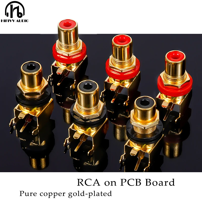 Pure-copper-gold-plated-RCA-socket-Installation-welding-on-PCB-Board ...