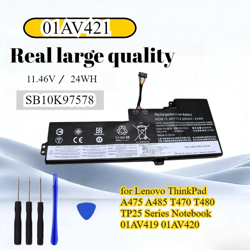 01AV421 SB10K97578 Laptop Internal Battery for Lenovo ThinkPad A475 ...