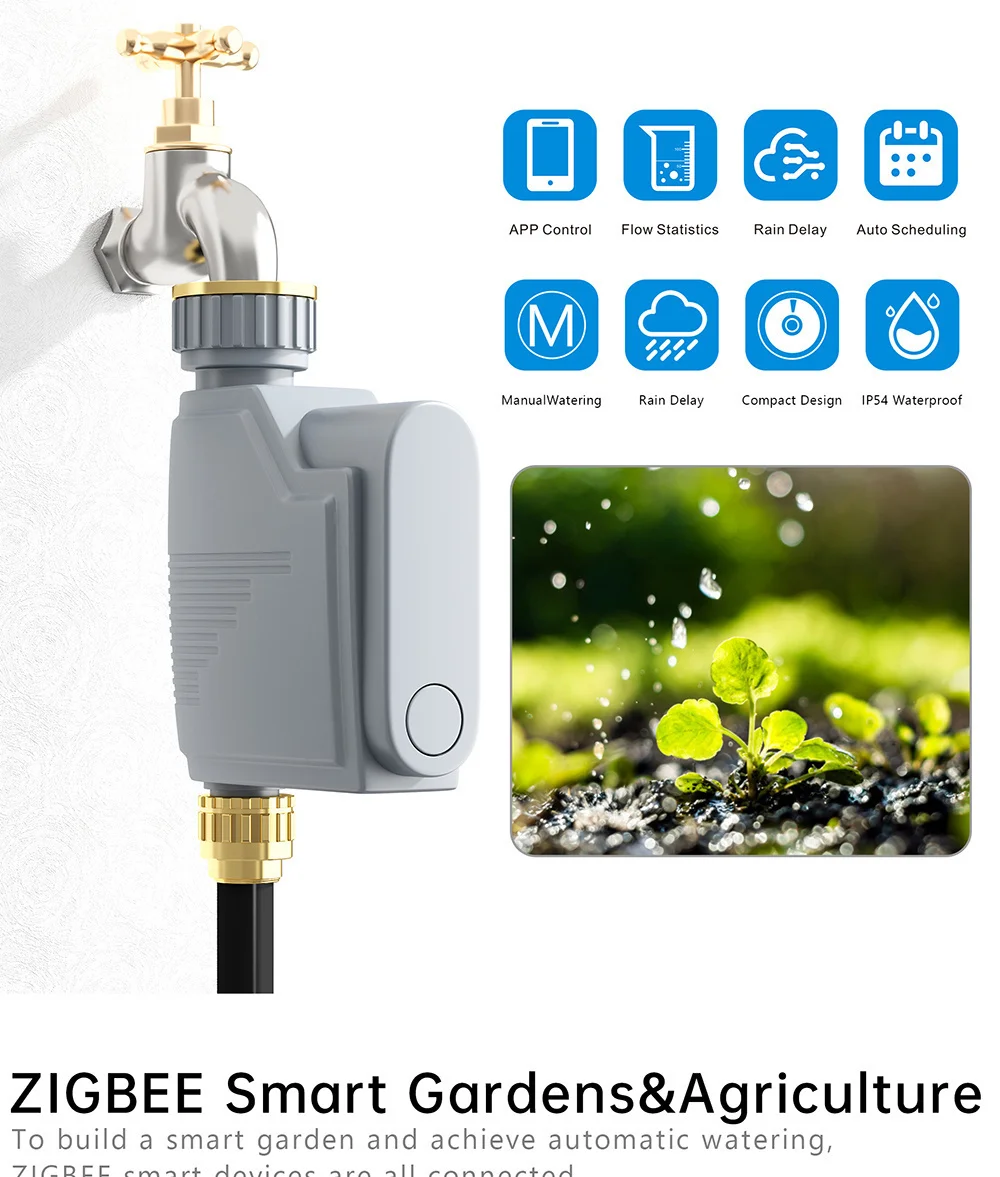 Programmateur arrosage,ZIGBEE-Minuterie d'arrosage de jardin ...