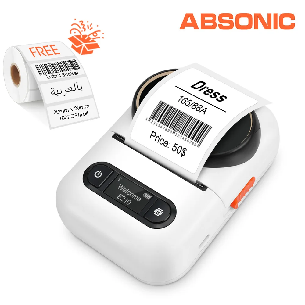 Self Adhesive Sticker Printer E210 Mini Portable Thermal Label Printer ...
