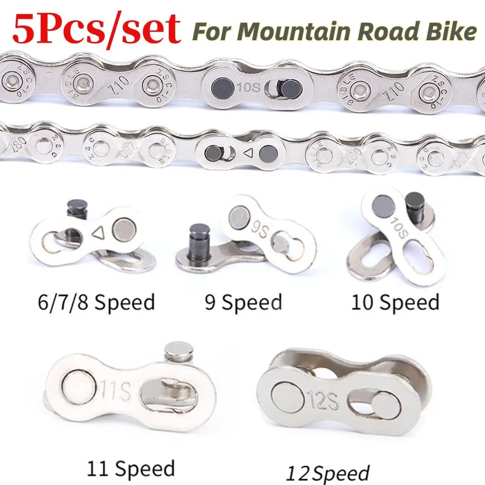 5pcs-set-Bicycle-Chain-Connector-Lock-Quick-Link-MTB-Road-Bike-Buckle ...