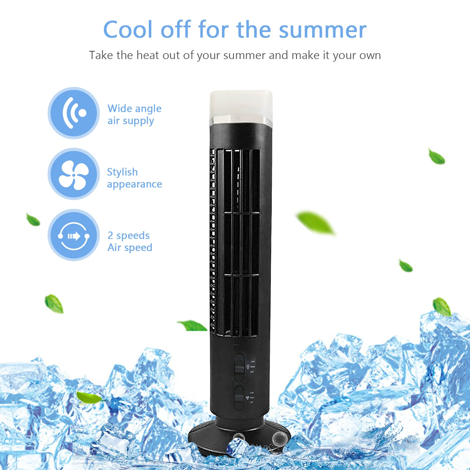 Desktop-Tower-Fan-3W-Tower-Air-Cooler-Bladeless-with-Light-USB-Plug-in ...