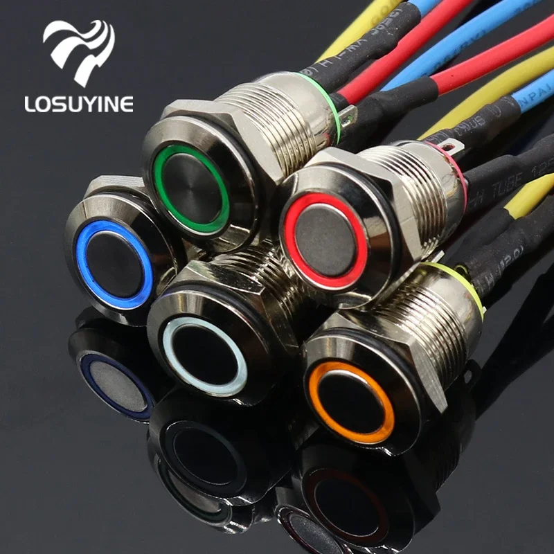1PCS-12MM-with-LED-3V-5V-12V-24V-220V-Metal-Button-Switch-Momentary ...