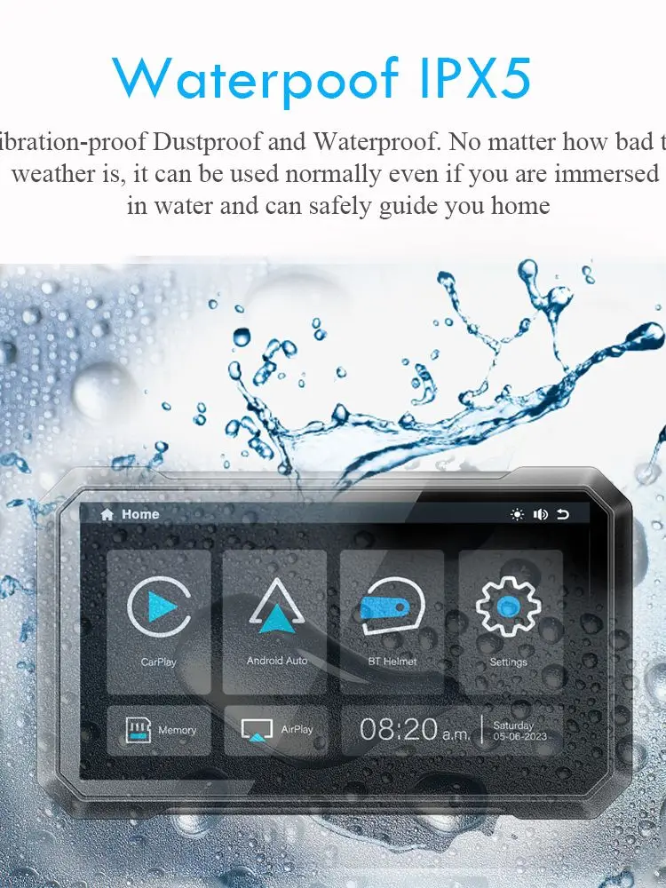 Sport-7-inch-Touch-Screen-Waterproof-IP65-Wireless-CarPlay-Android-Auto ...