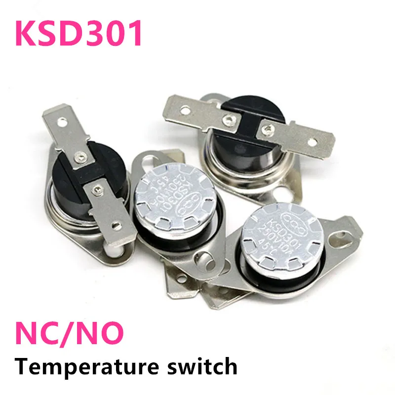 KSD301 0C-350C Degree 10A 250V Normally Closed Open Temperature Switch Thermostat 45C 75C 85C ...