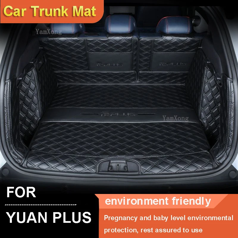 For-BYD-YUAN-PLUS-Car-Trunk-Mat-Styling-PU-Leather-Trunk-Protection-Mat ...