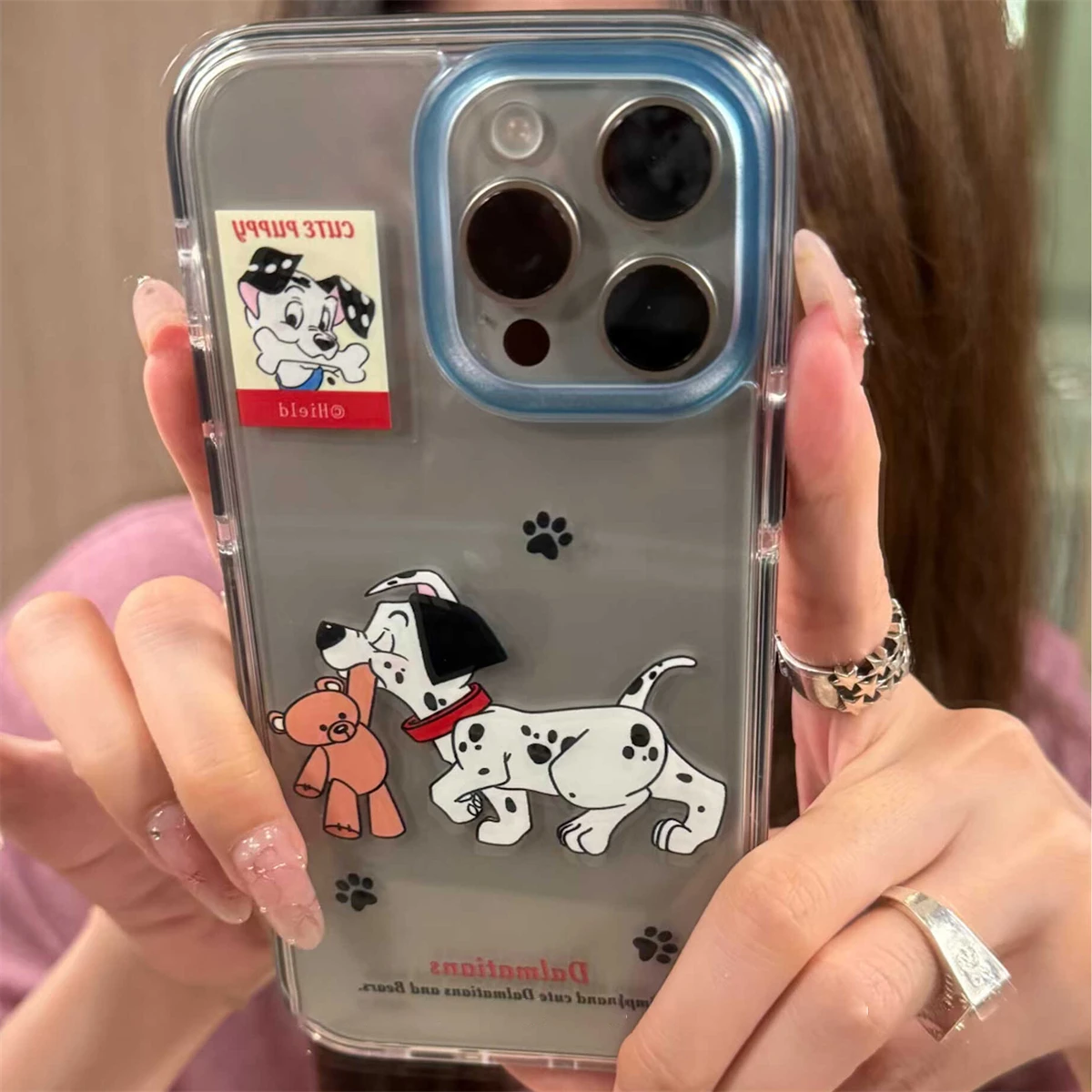 Korean-Cute-Dalmatians-Jelly-Acrylic-Phone-Case-For-iPhone-15-14-13-12 ...