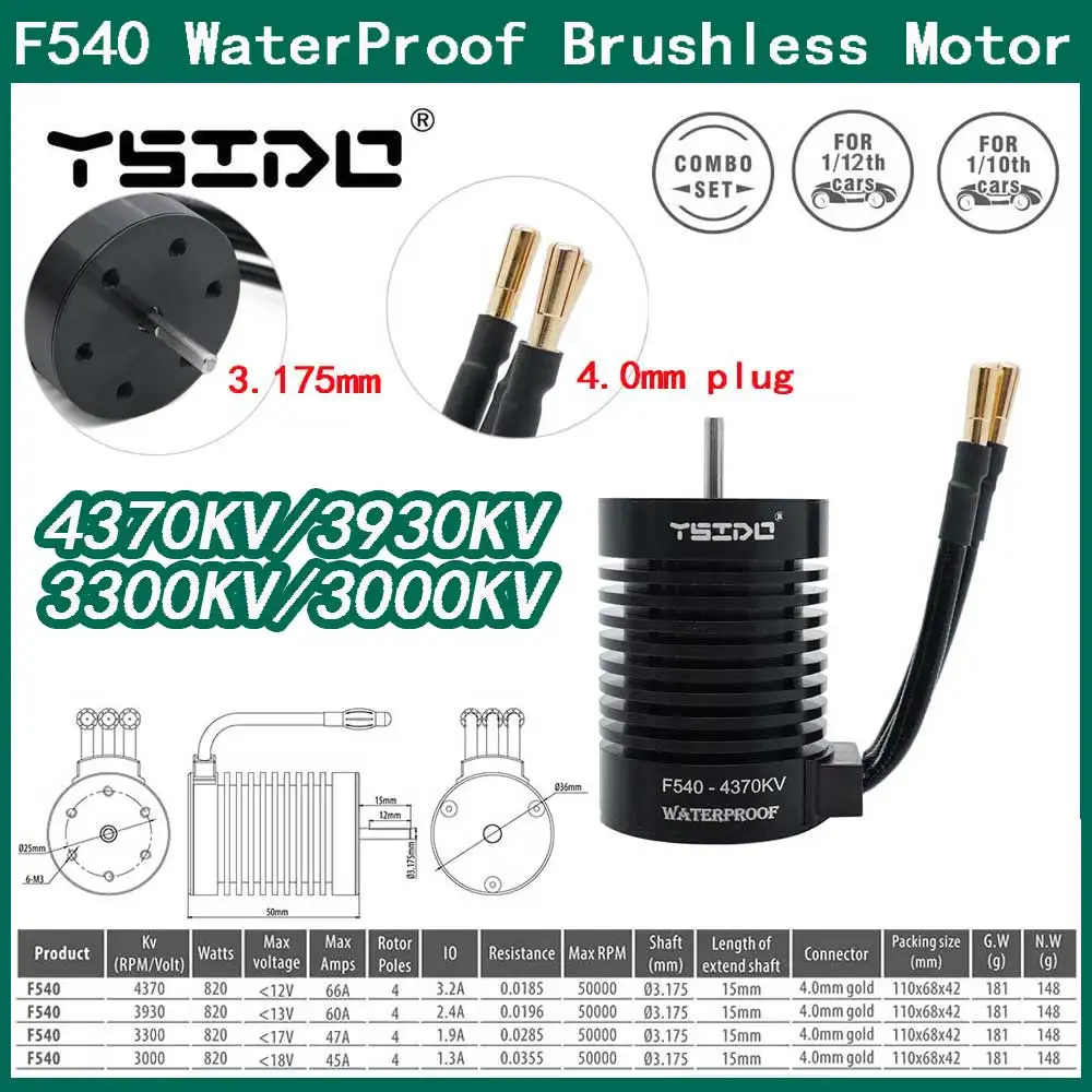 F540-4370KV-3930KV-3300KV-3000KV-Brushless-motor-for-1-10-1-12-RC-Car ...