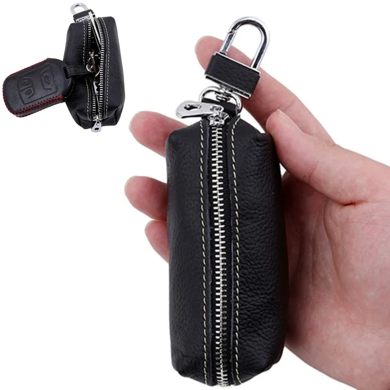 Leather Male Key Holder Organizer Housekeeper Women Keychain Purse Key ...