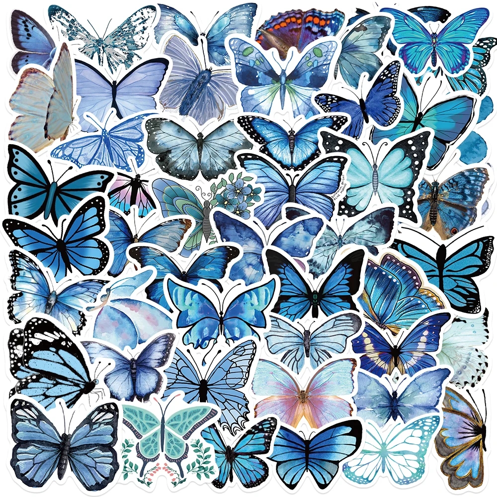 50pcs-Blue-Butterfly-Scrapbook-Stickers-DIY-Diary-Phone-Laptop-Luggage ...