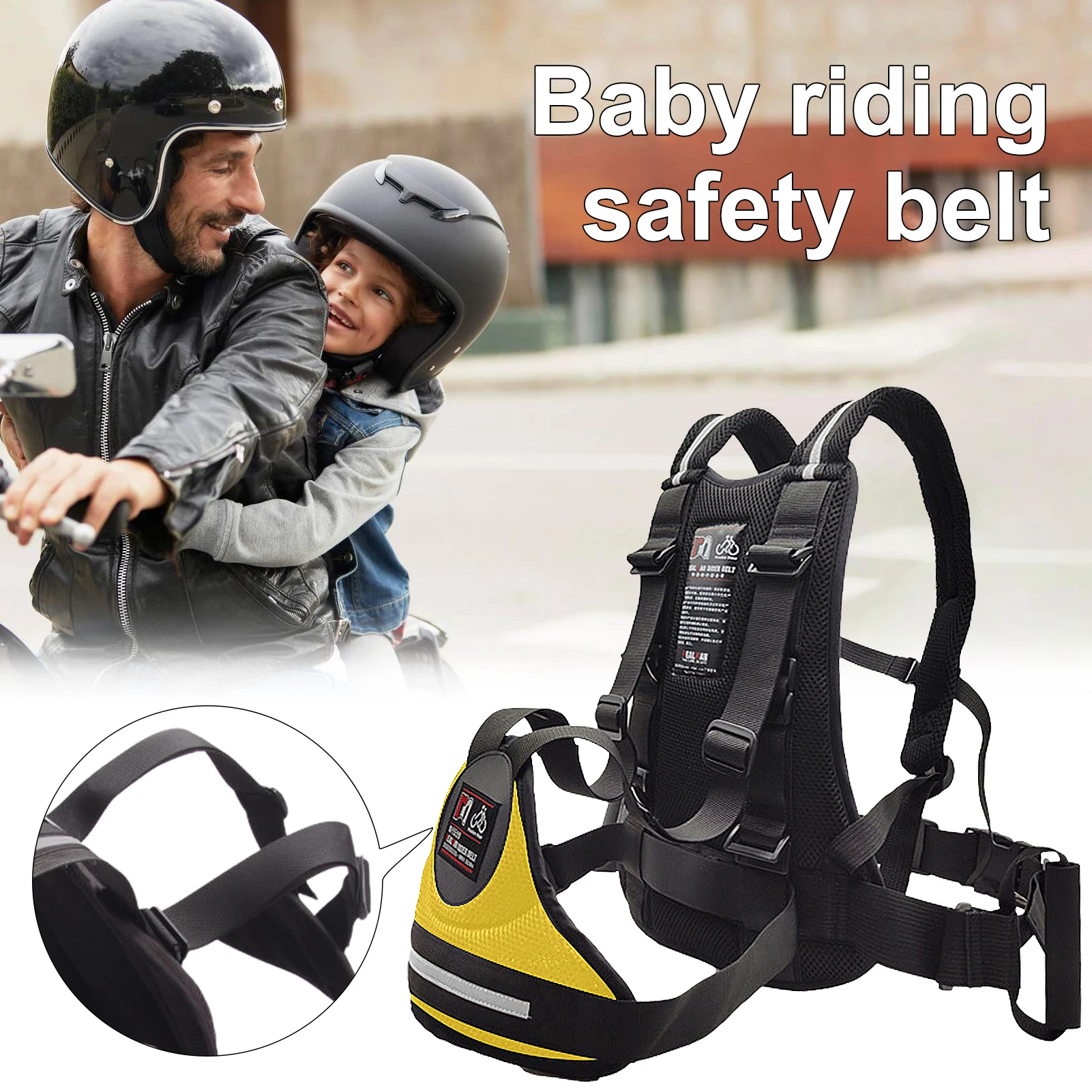 Adjustable Motorcycle Safety Belt For Children Kids Strap Baby Carrier ...
