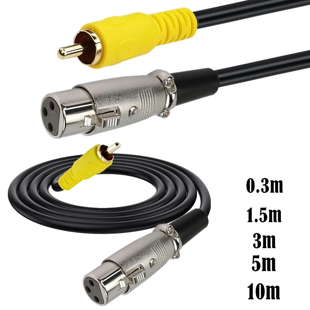 XLR-Female-Male-to-Rca-Male-radio-cable-3Pin-XLR-male-to-single-phono ...