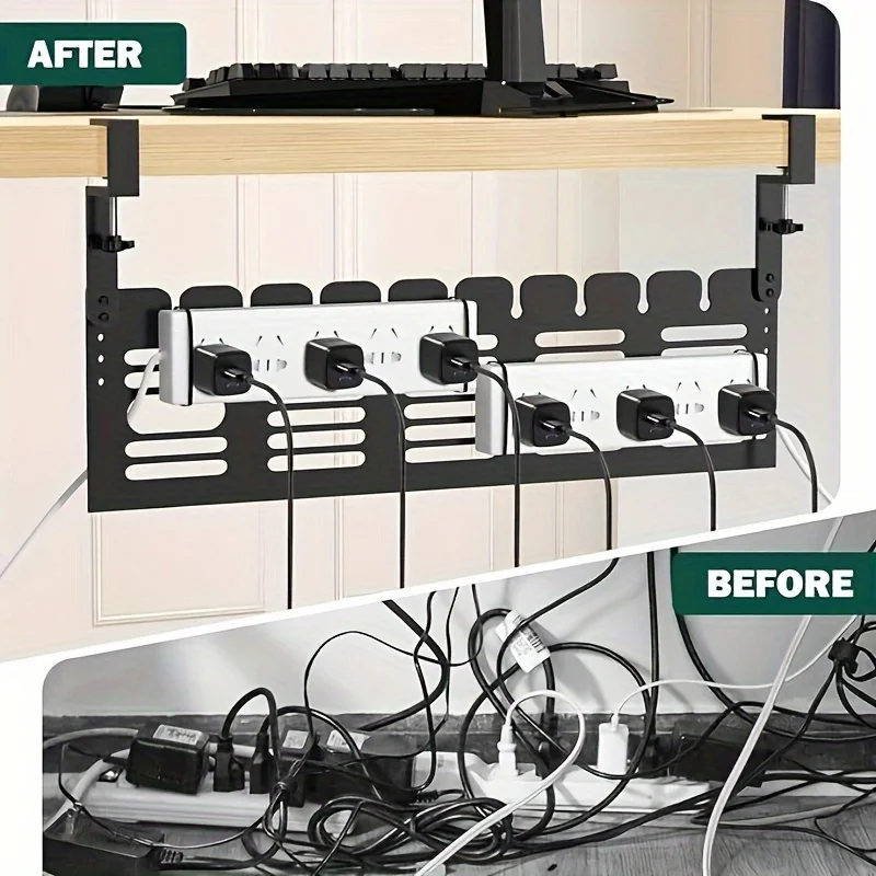 Upgraded-Cable-Storage-Rack-with-Clamp-for-Cable-Management-Under-The ...
