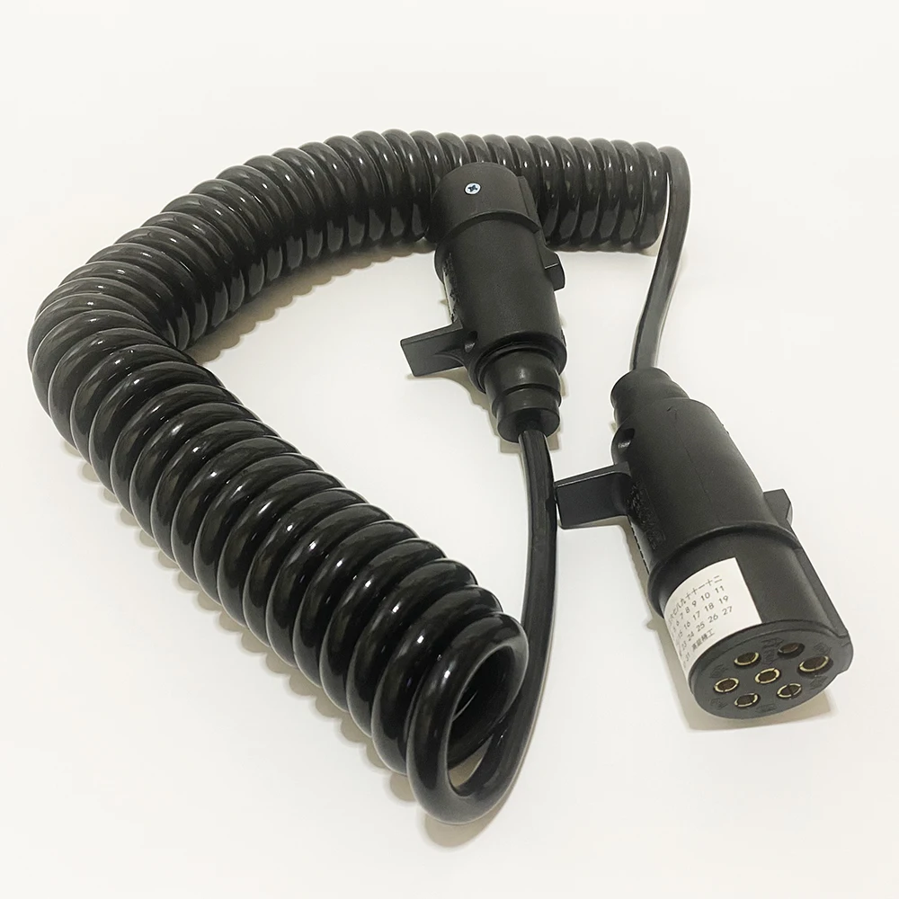 Truck-Seven-core-Line-Assembly-7pin-Trailer-Cable-Spiral-Stretch-Spring ...
