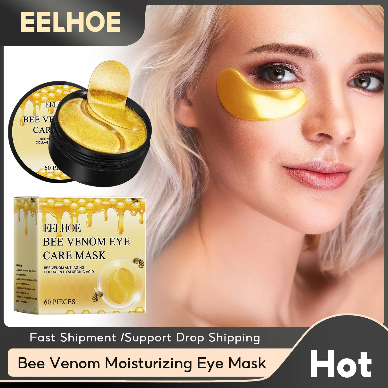 EELHOE-Bee-Venom-Eye-Mask-Collagen-Anti-Dark-Circle-Eye-Bag-Remover ...