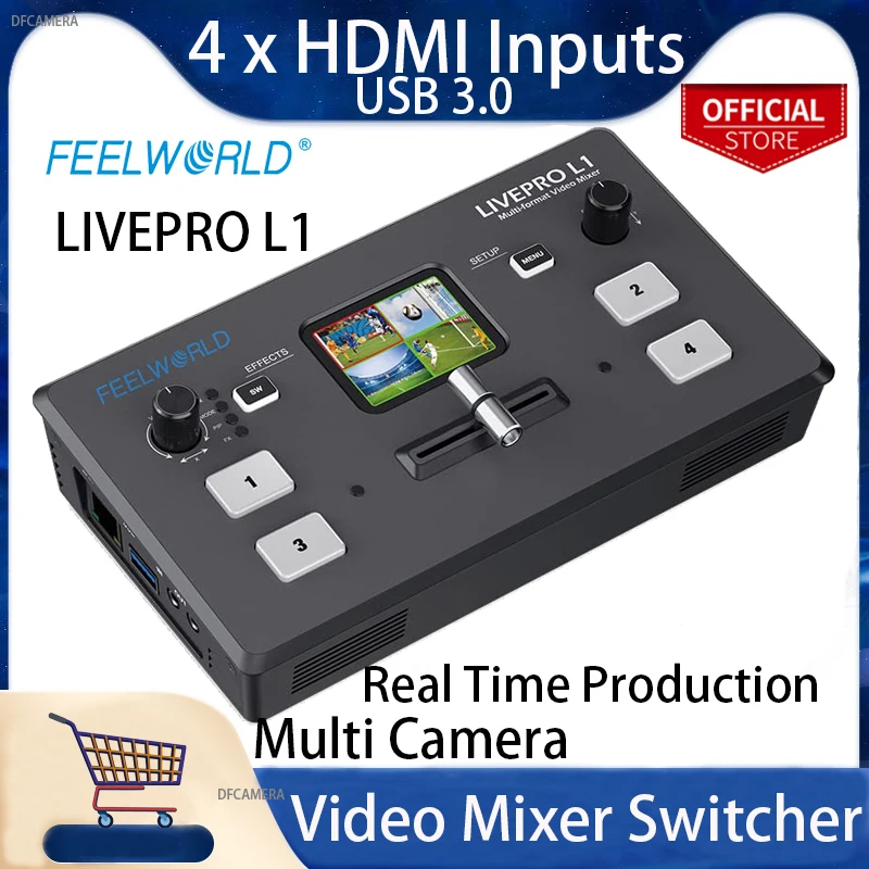 FEELWORLD LIVEPRO L1 4 X HDMI Inputs Multi Format Video Mixer Switcher ...