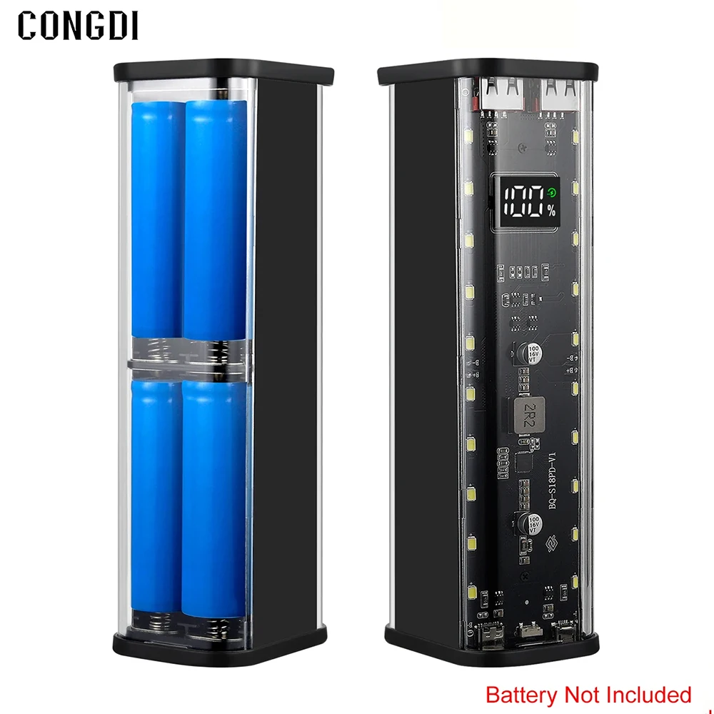 8-18650-DIY-Power-Bank-Case-PD22-5W-Powerbank-Case-18650-LED-Screen ...