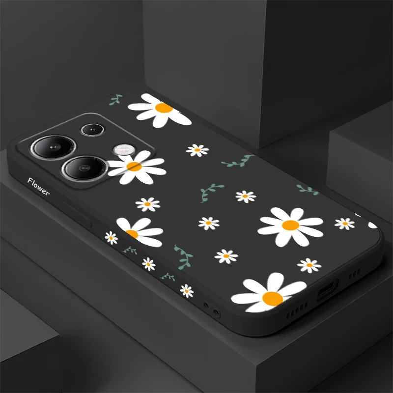 Grass Daisy Liquid Silicone Phone Case Cover - Elegant and Durable ...