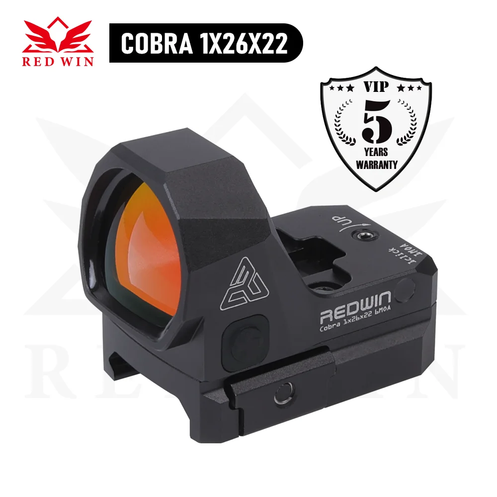 Red Win HD Cobra 1x26x22 6MOA RMR Red Dot Scope Round Lens 50000 hrs ...