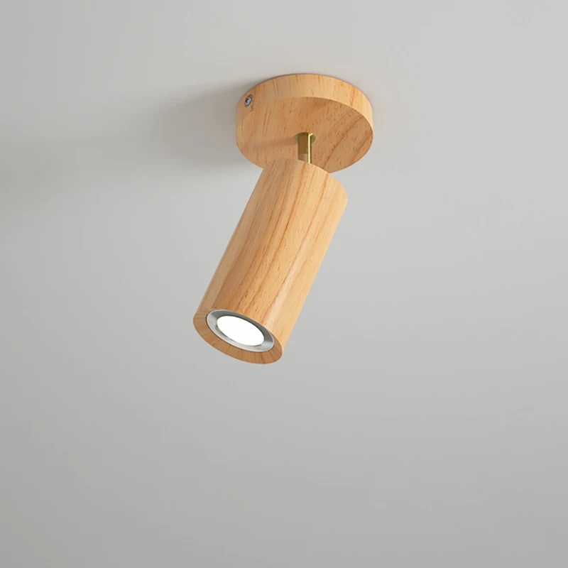 Nordic Log Spotlights Wood Ceiling Lights Home Lighting Lustre Led ...