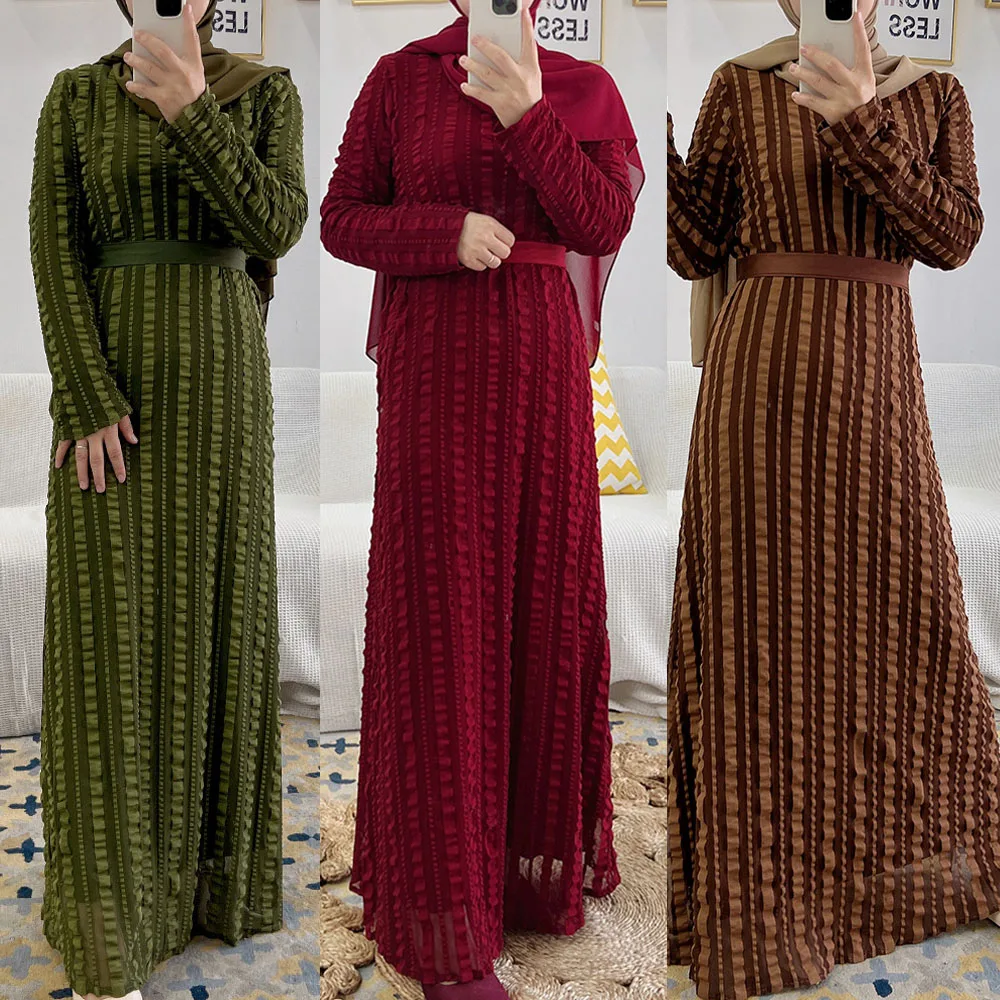 Muslim Women Long Dress Slim Arabic Abaya Islamic Clothing Turkey Dubai ...
