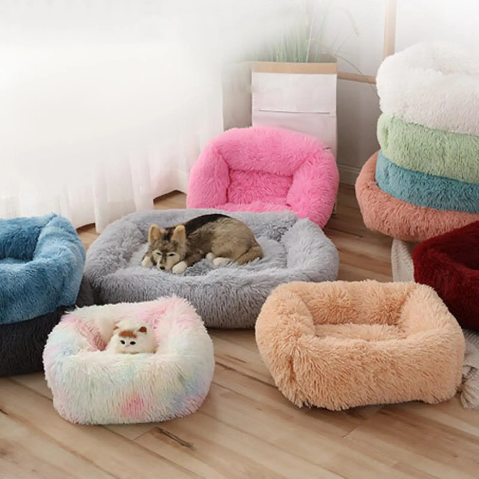 Pet Dog Cat Bed Plush Warm Kennel Small Medium Dogs Cats Blanket ...