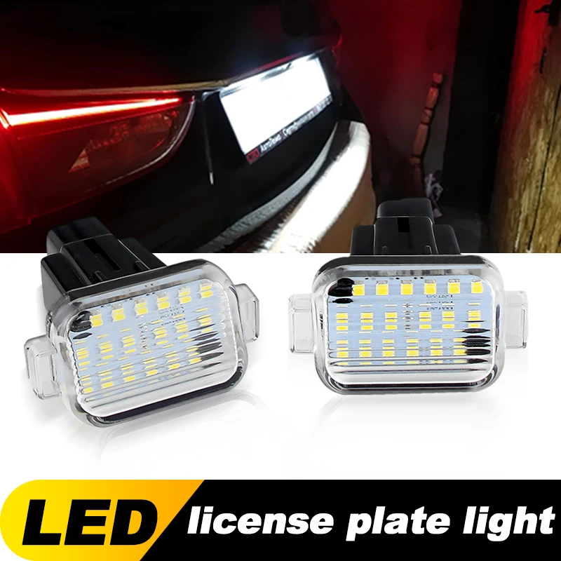 2Pcs 12V LED Number Plate Light Error Free License Plate Lamp For Mazda ...
