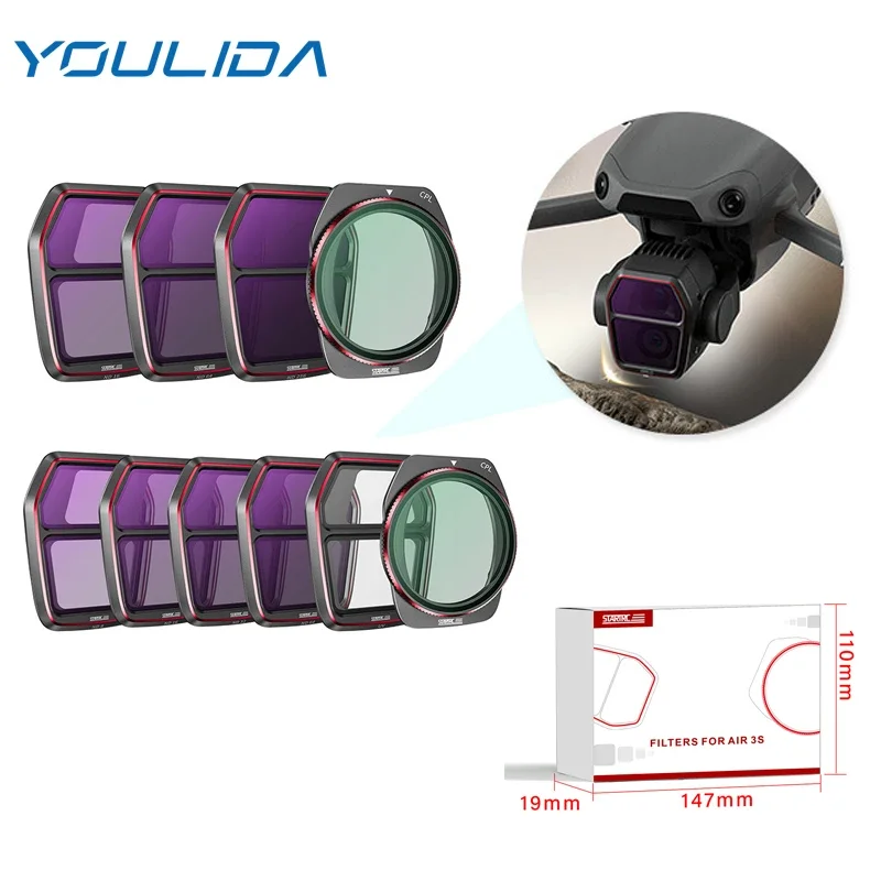 Air 3S Lens Filter Set for DJI Air 3S Drone Accessories ND Filter Kit ...