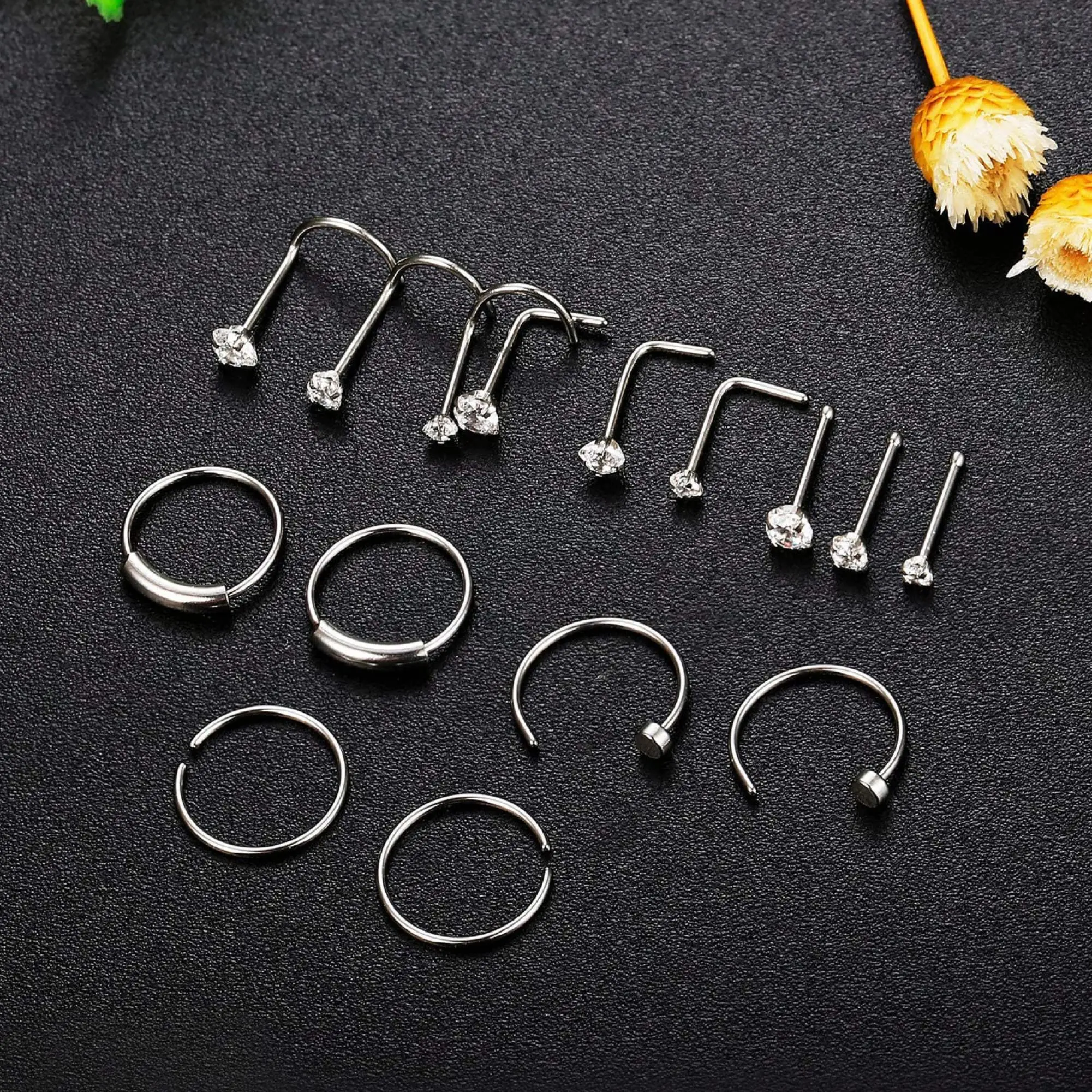 24 Gauge Nose Ring 22g Surgical Steel Cz Nose Ring Fashion Cartilage Piercing Jewelry