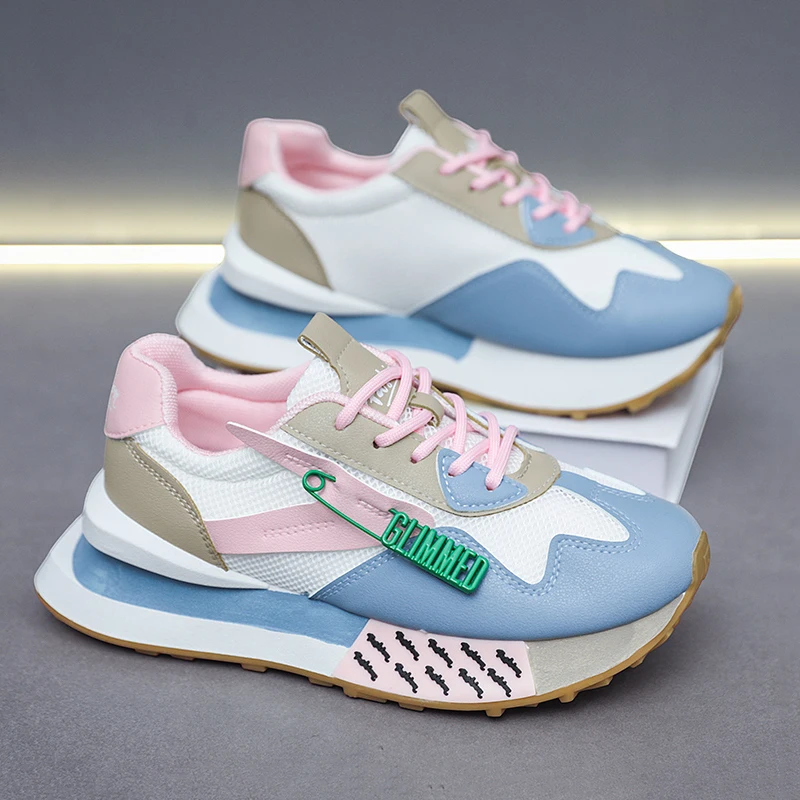 Women-Platform-Sneakers-Casual-Sports-Shoes-Lace-Up-Mixed-Colors-Shoes ...