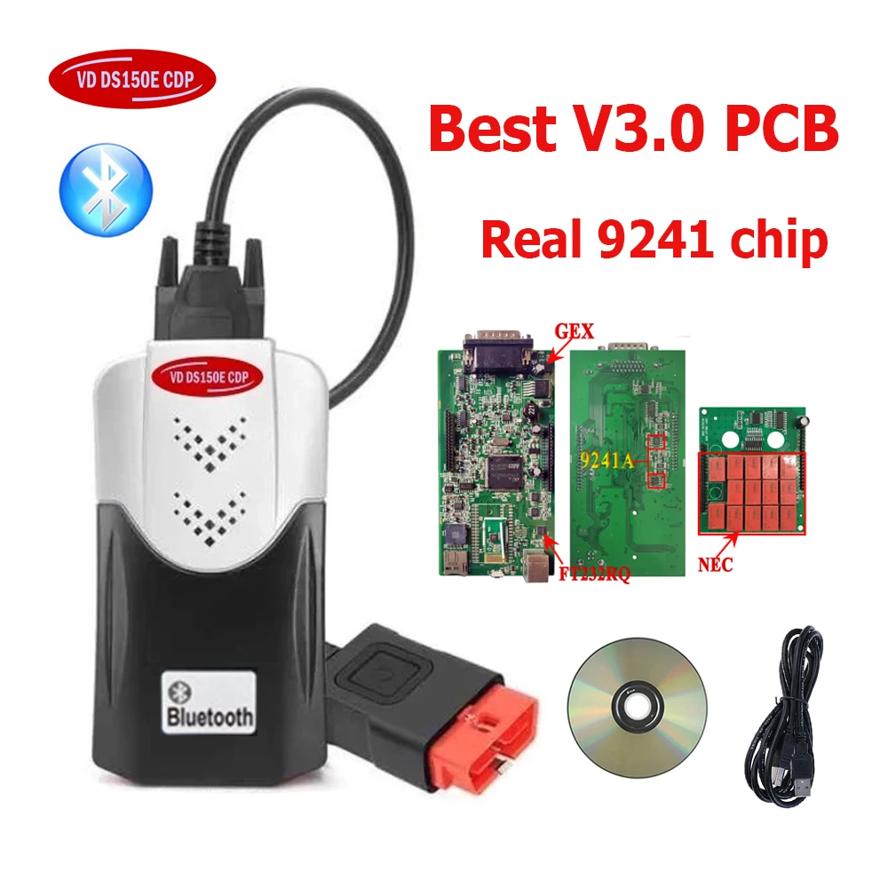 2021 New Vci Obd Obd2 Scanner Best V3.0 Pcb 9241 Chip New Relays 2017 ...