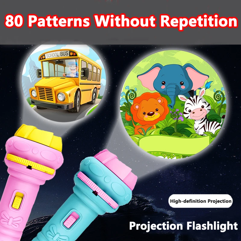 Children-Projection-Flashlight-Toy-Bedtime-Story-Book-Early-Education ...