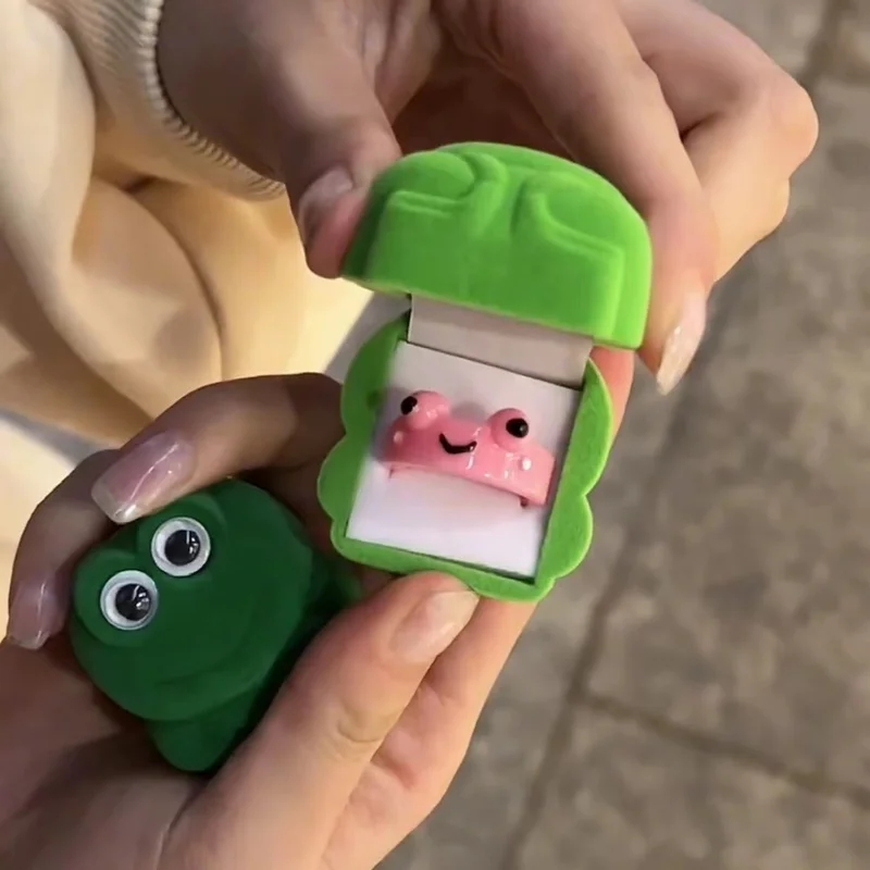 2Pcs Cute Frog Rings Polymer Clay Resin Acrylic Rings for Women Girls ...