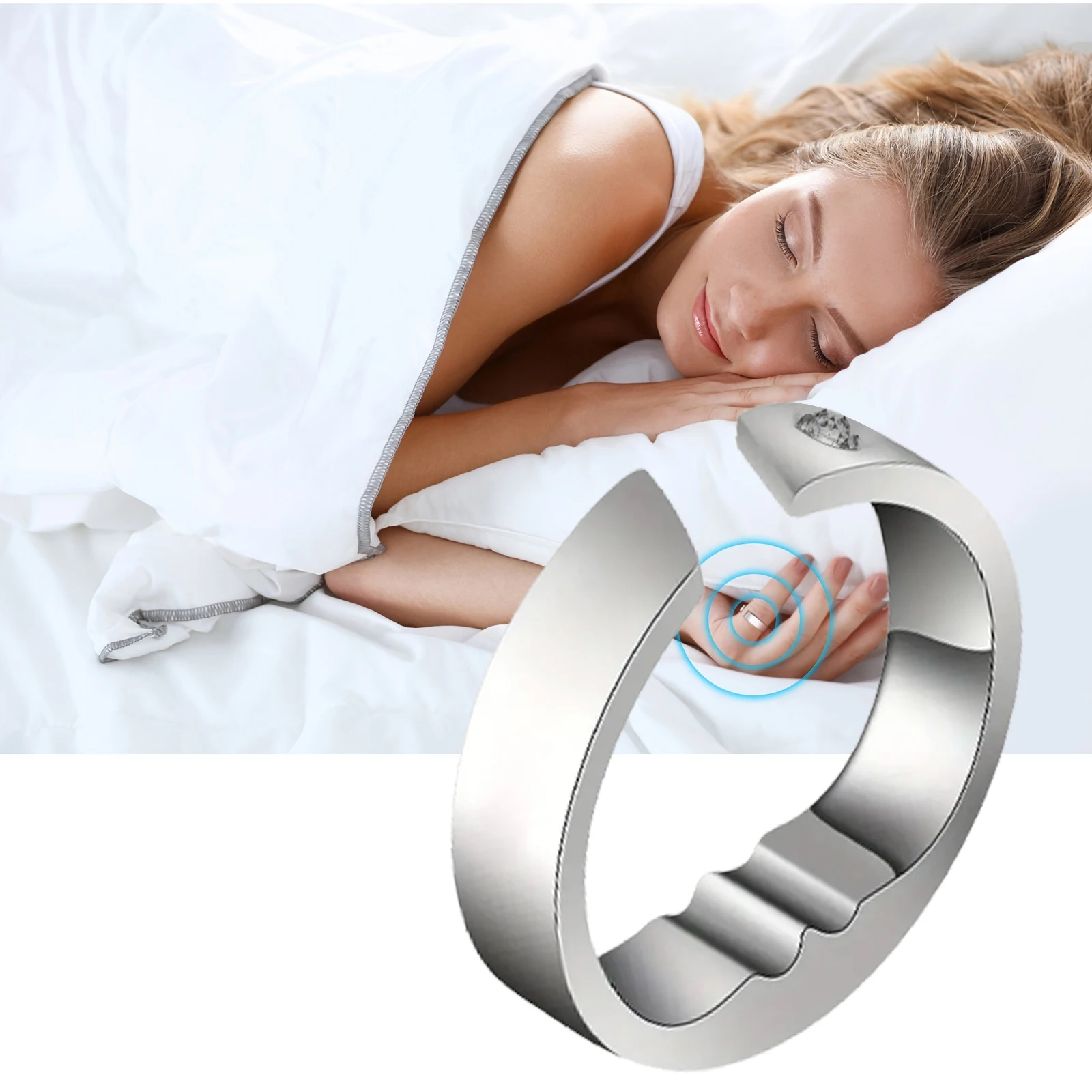 Anti Snore sleep Ring Magnetic Therapy Acupressure Treatment Against ...
