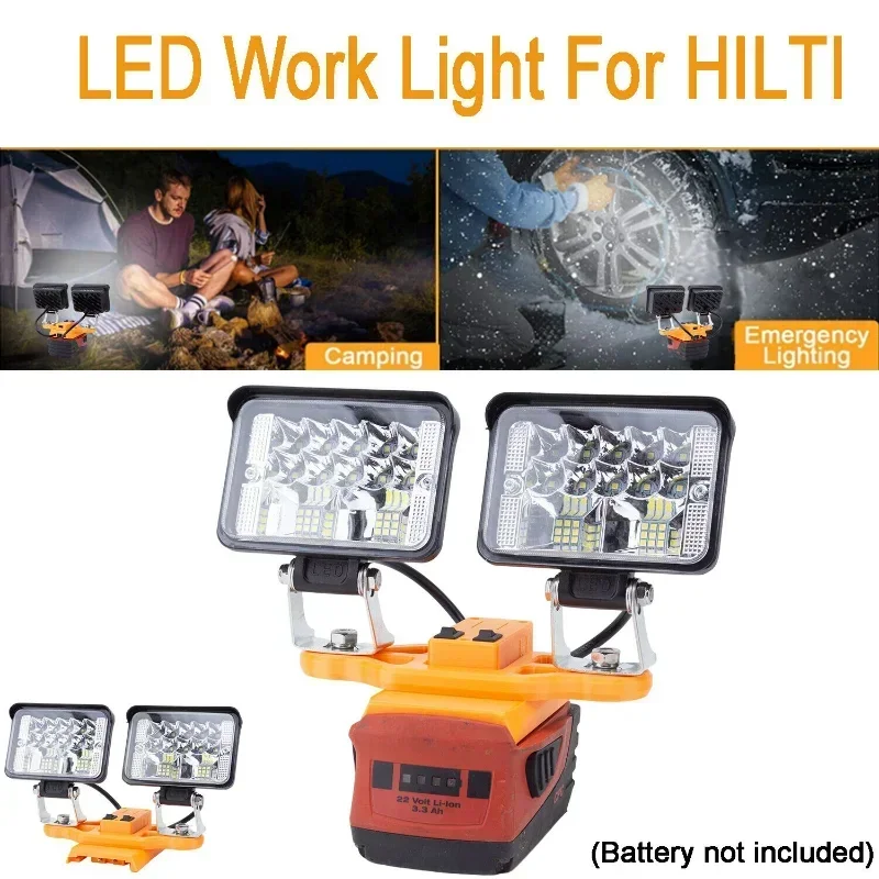 Dual-head-LED-Work-Light-For-HILTI-22V-B22-CPC-Li-ion-Battery-with-USB ...