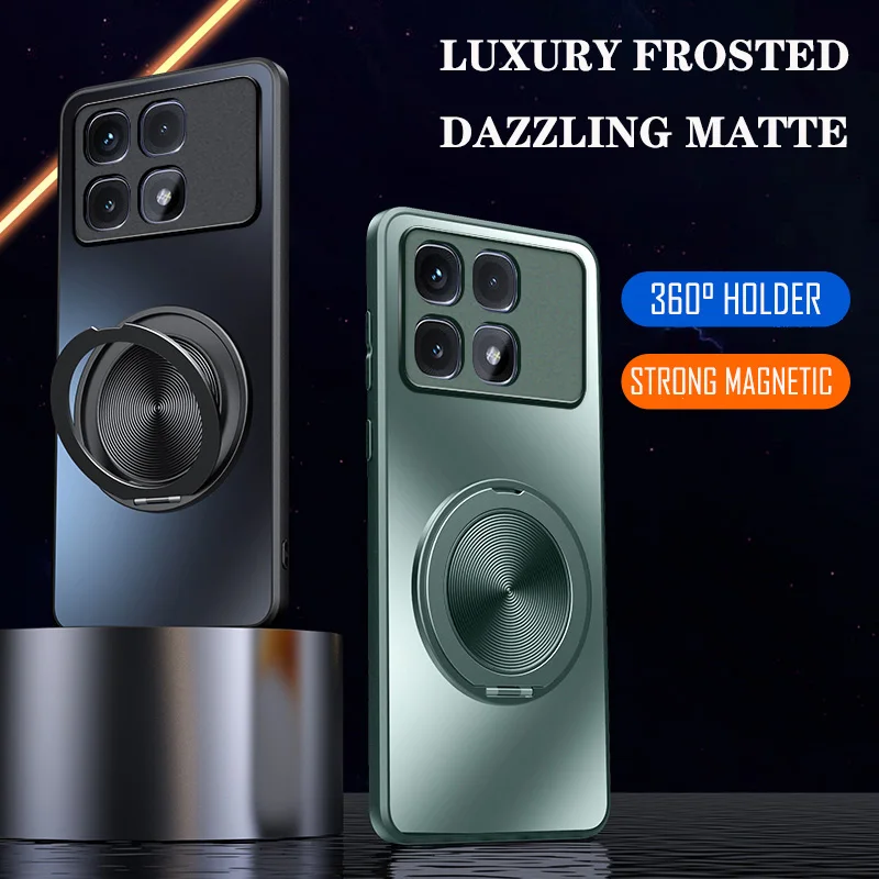 For Xiaomi Poco F3 F5 F6 X6 Pro Case Hard Matte With Ring Magnetic ...