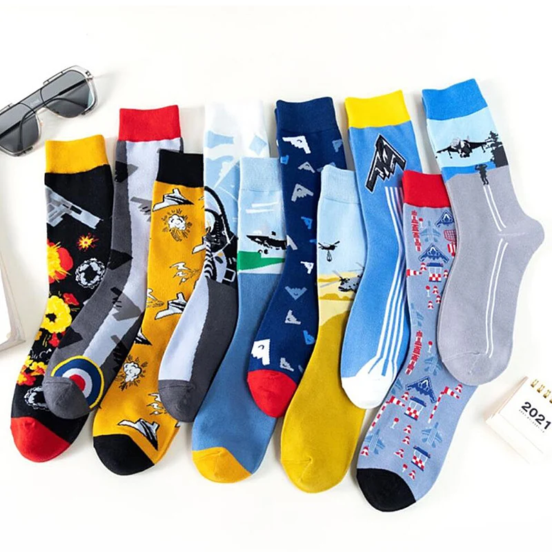 New-Fighter-Jet-Fighter-Carrier-Aircraft-Pattern-Socks-for-Aviation ...