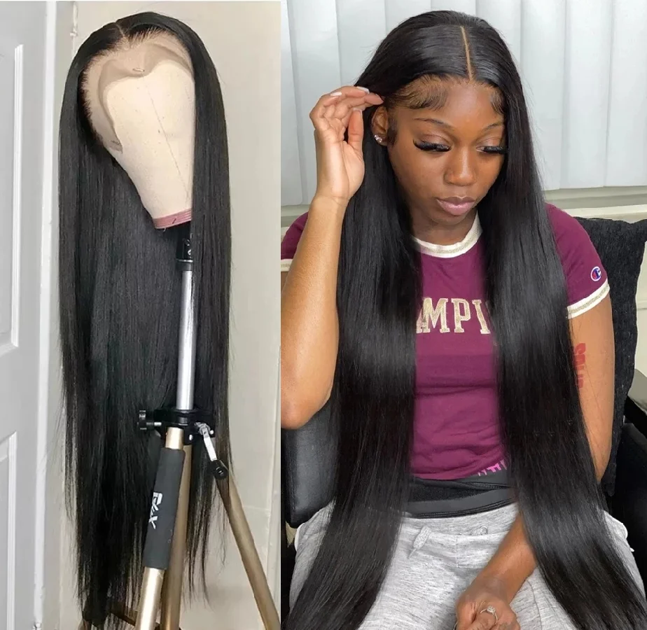 30 Inch Straight Hd 13x6 Straight Lace Frontal Human Hair Wigs For Black Women Brazilian 5x5 ...